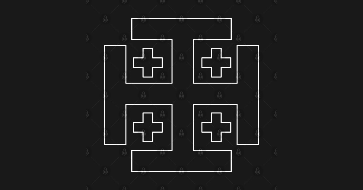 Cross of Jerusalem T-Shirt – Medieval Cross Potent & Crosslet Heraldry ...