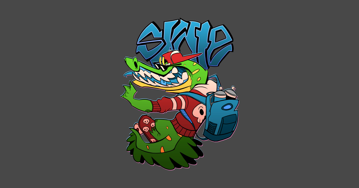 Skater Gator - Skate - Sticker | TeePublic