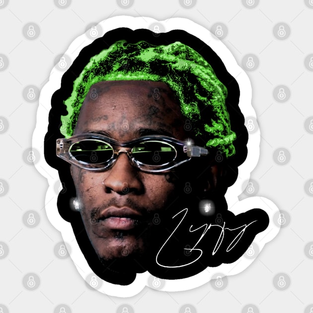 Young Thug Head Green - Young Thug - Sticker | TeePublic