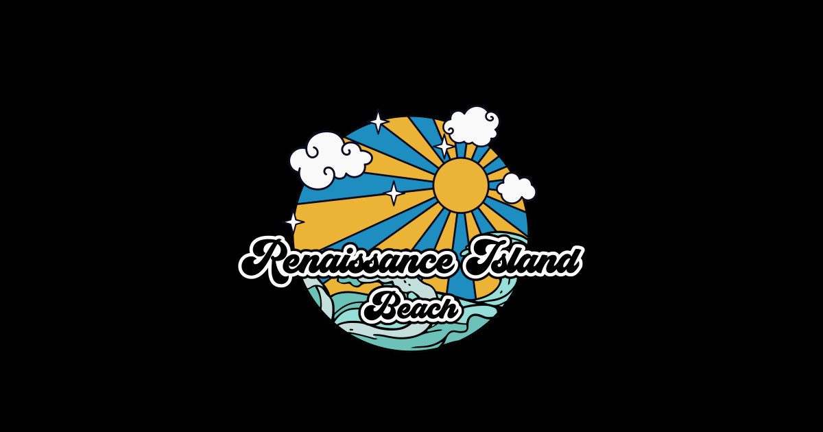 Groovy Beaches Renaissance Island Beach - Renaissance Island - Sticker ...