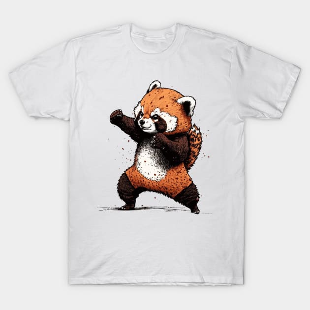 Battle Ready Red Panda - Fighter - T-Shirt | TeePublic