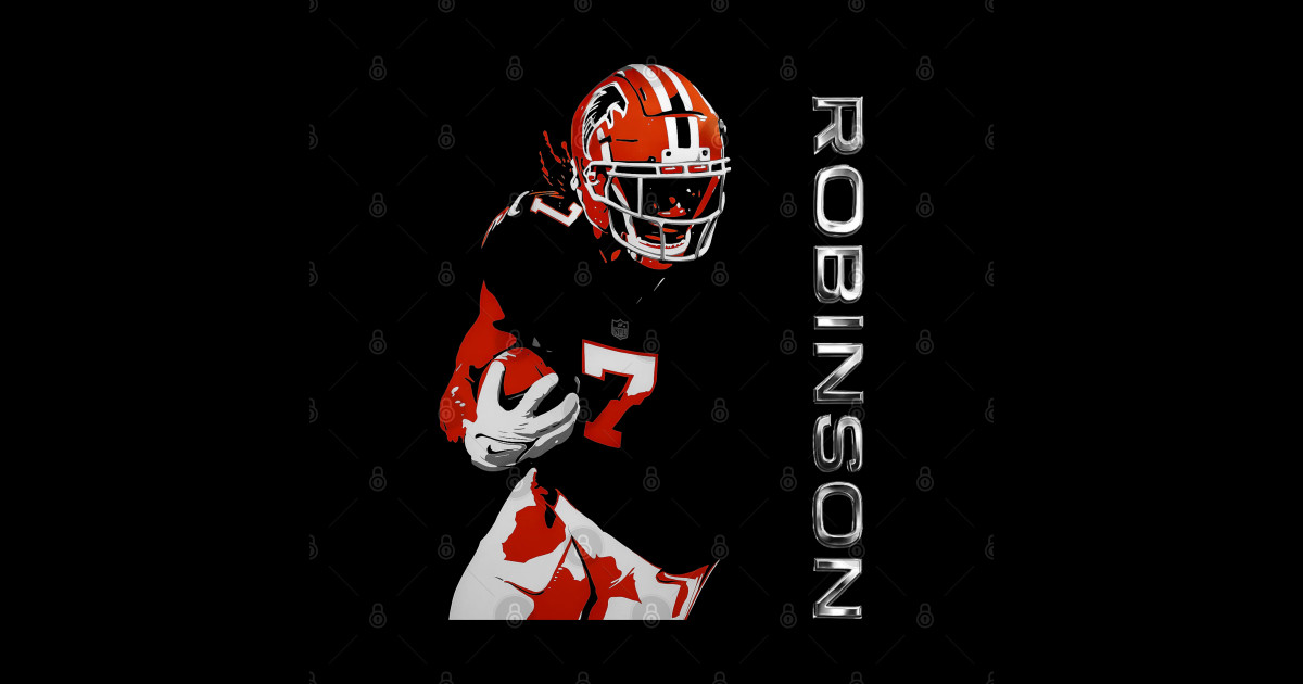 Bijan Robinson Atlanta Power Art in Red and Black - Bijan Robinson ...