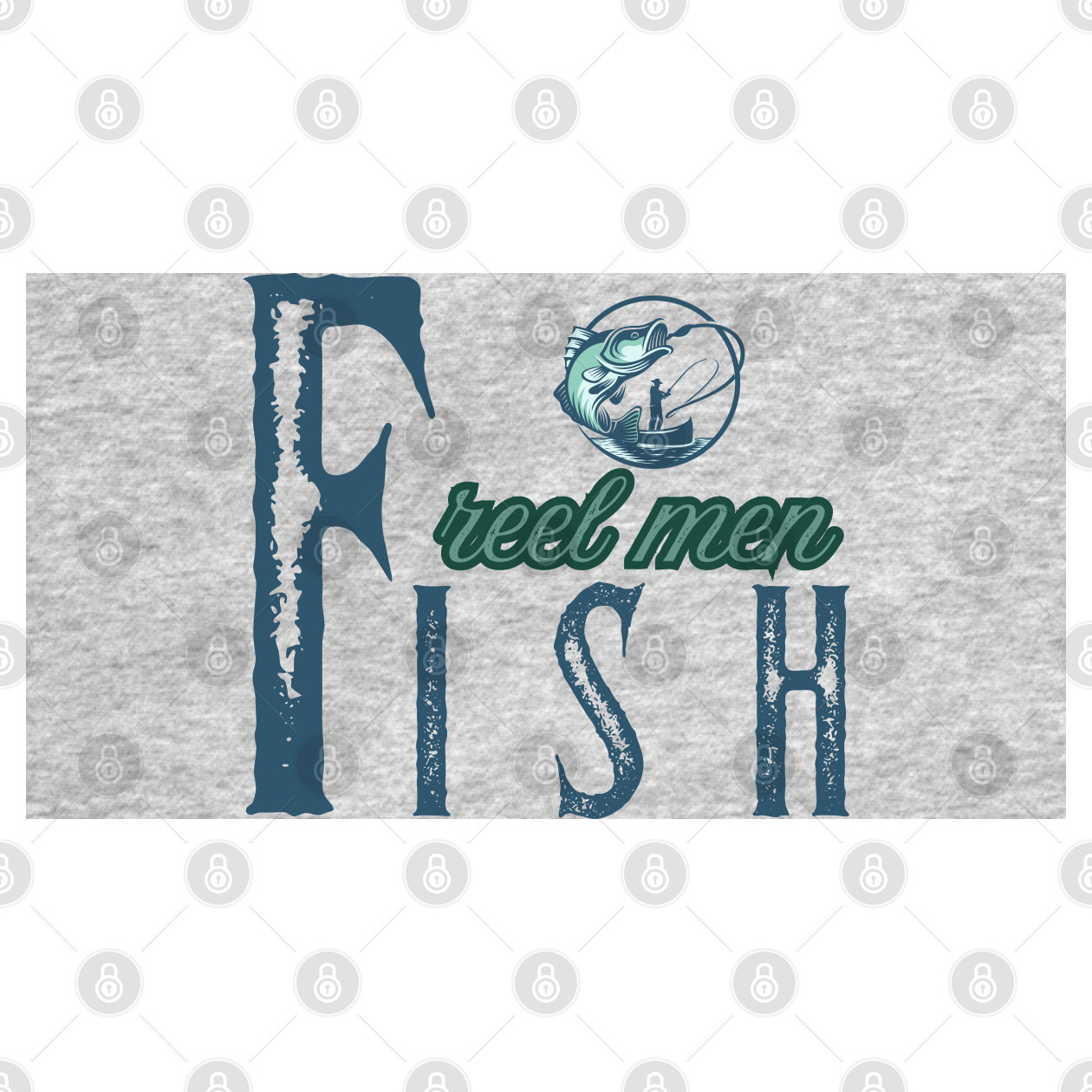Distressed Bold Reel Men Fish - Fishing - T-Shirt | TeePublic