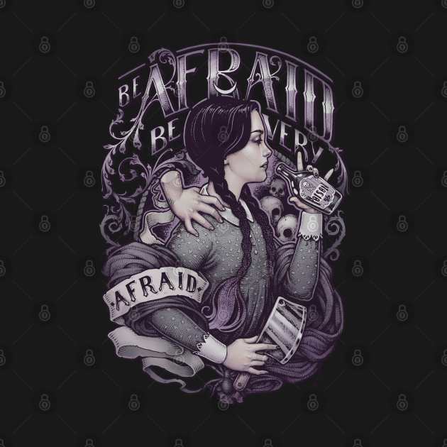 Be afraid - Wednesday Addams - T-Shirt | TeePublic