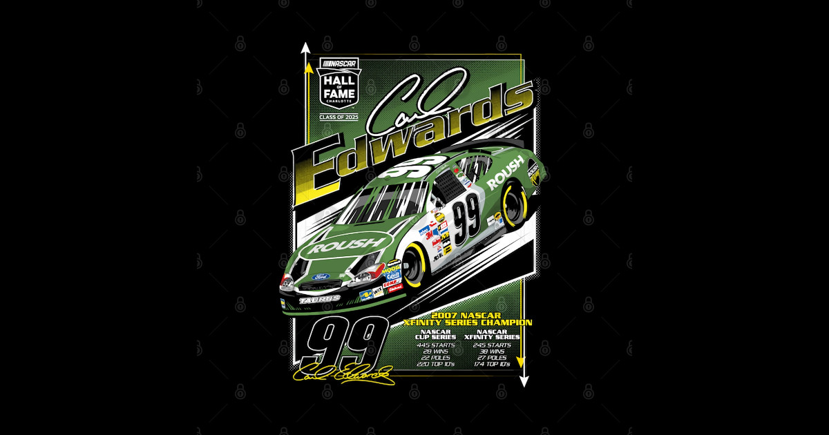 Carl Edwards NASCAR 2025 Hall of Fame Inductee - Carl Edwards - Sticker ...