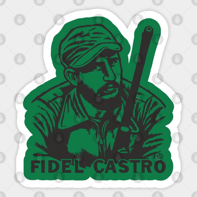 Fidel Castro Cuba- Portrait - Fidel Castro Cuba - Sticker | TeePublic