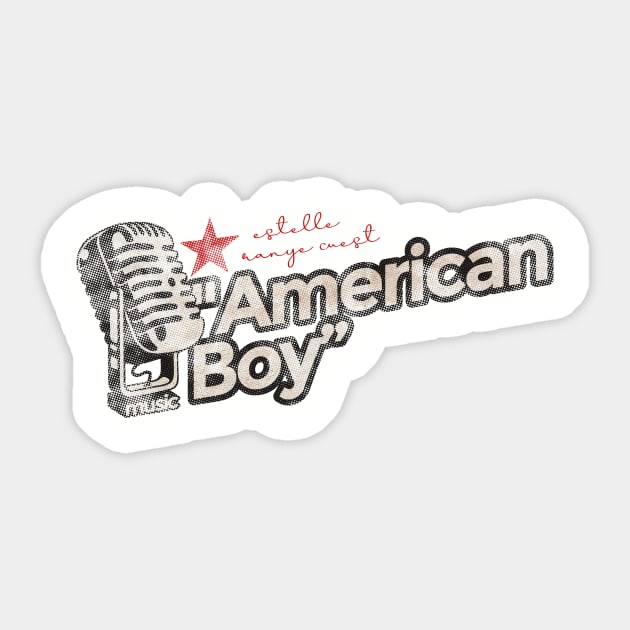 American Boy - Greatest Karaoke Songs Vintage - American Boy - Sticker ...