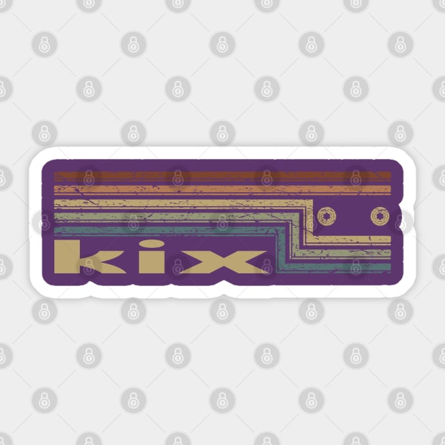 Kix Cassette Stripes - Musician - Sticker | TeePublic