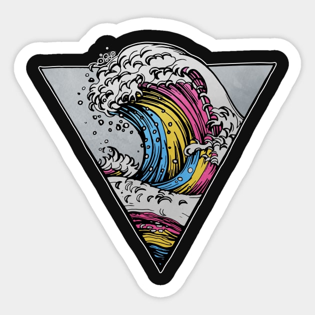 Pansexual Ocean Wave - Pansexual - Sticker | TeePublic