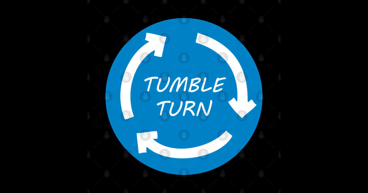 Tumble Turn Road Sign - Tumble Turn Road Sign - Sticker | TeePublic