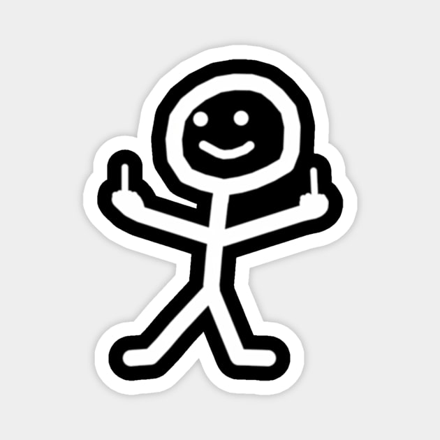 Stick Figure With Middle Finger - Rude Gesture Drawing - Magnet | TeePublic
