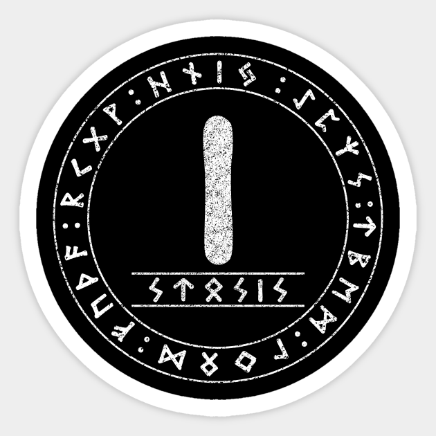 Rune symbol of Self control Isa. Old stamp of the vikings rune circle ...