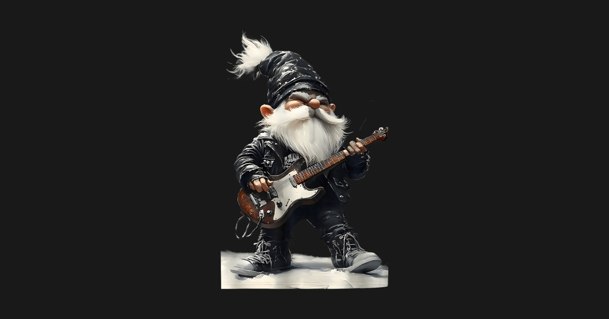Punk Rock Gnome Playing Electric Guitar - Punk Rock Gnome - T-Shirt ...