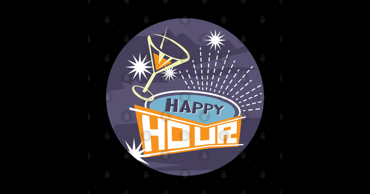 Happy Hour [Circular design] - Happy Hour - Sticker | TeePublic