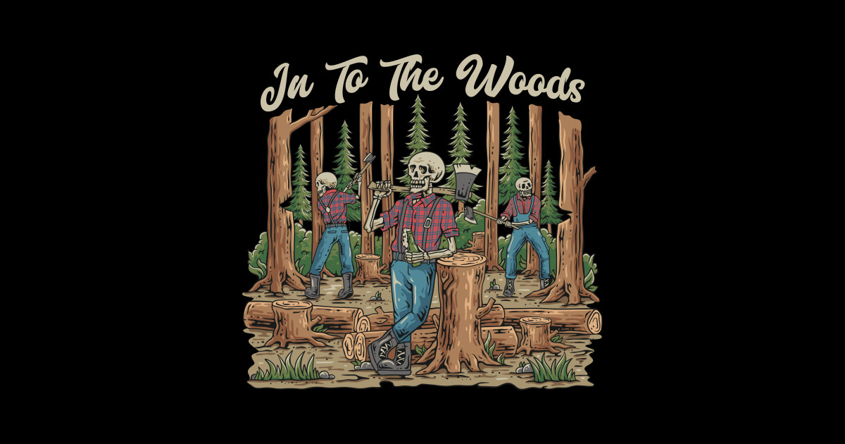 Skeletons cut down trees - Halloween Gifts - Sticker | TeePublic