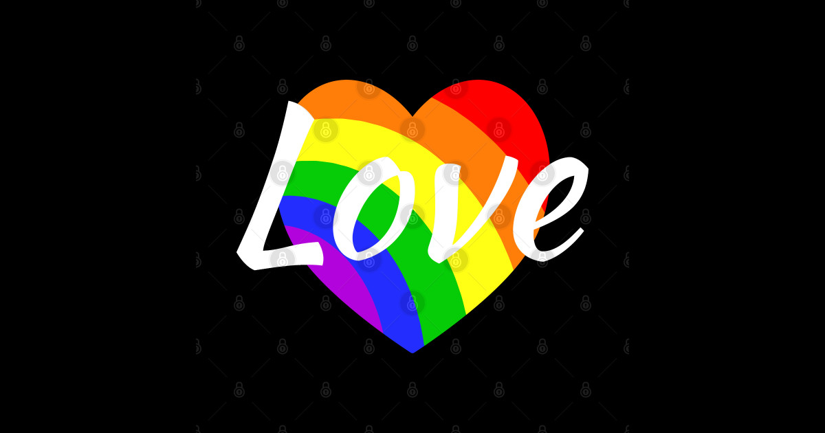 Gay lgbt Rainbow Love - Love - Sticker | TeePublic