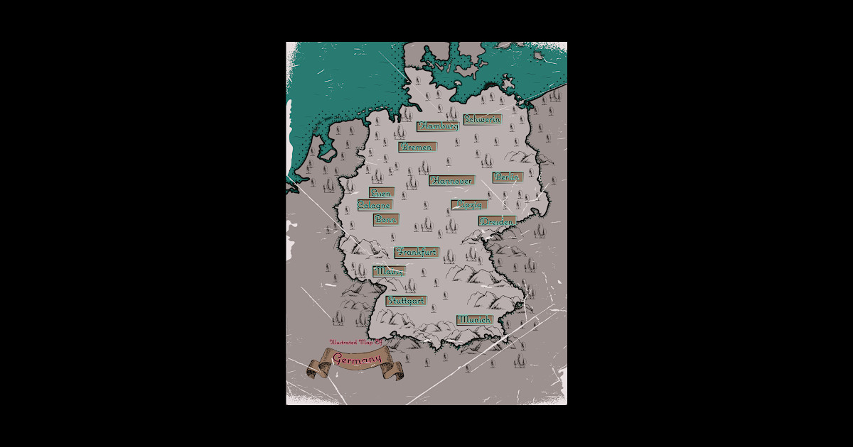 Germany vintage style map - Germany Vintage Style Map - Posters and Art ...
