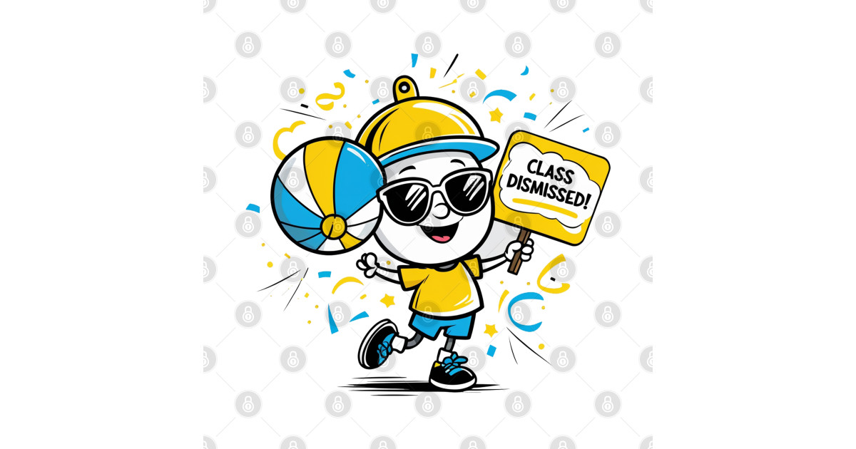 Class Dismissed – Funny End of School Cartoon Bell Design - Class - T ...