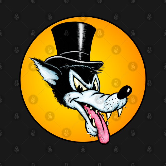 Rockabilly Wolf - Wolf Cartoon - T-Shirt | TeePublic