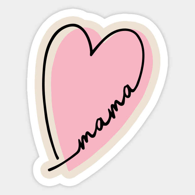 pink heart mama design line art heart letters mothers day gift for moms ...