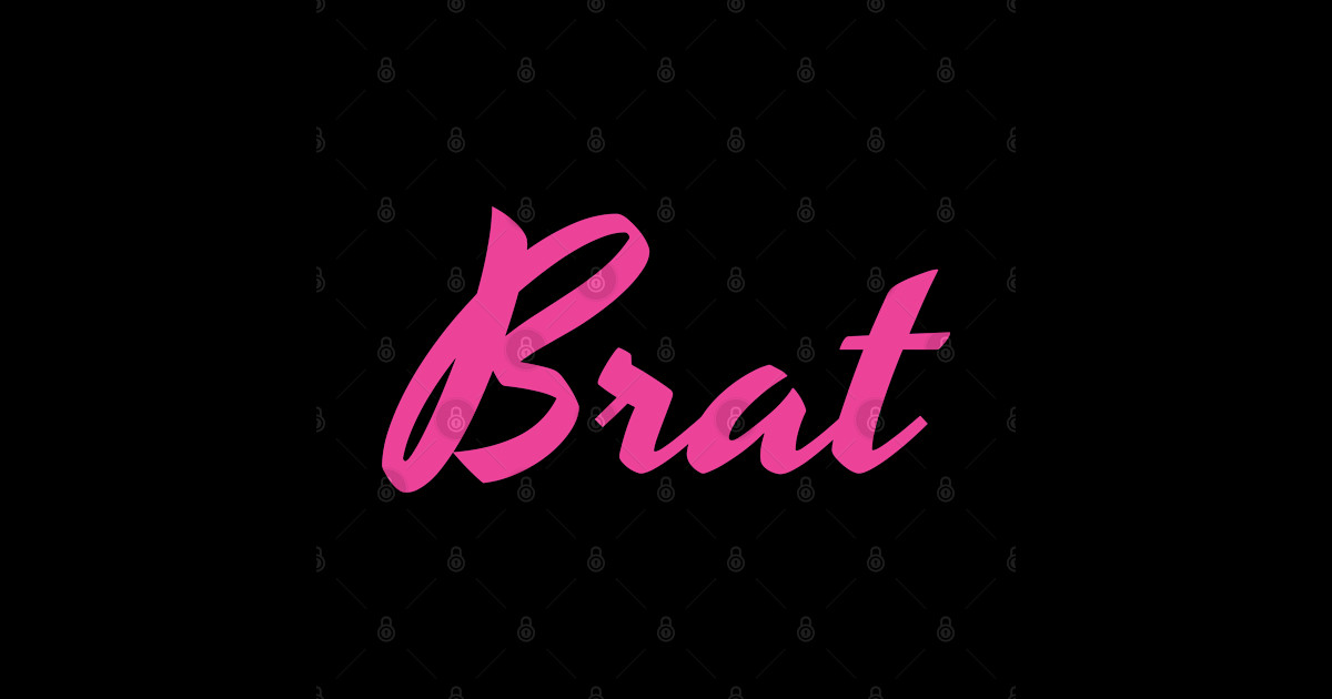 Brat Pink script - Brat - Sticker | TeePublic