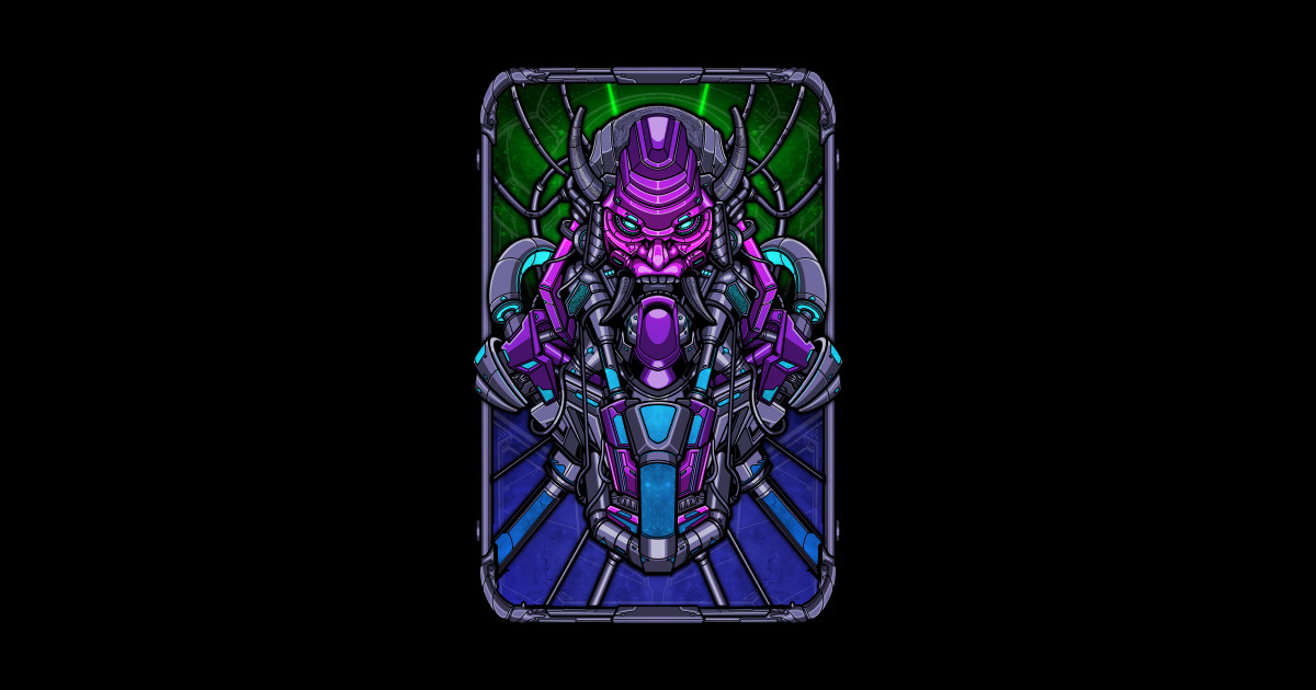 Mech samurai oni armor ornament emblem - Cyber Samurai - Sticker ...