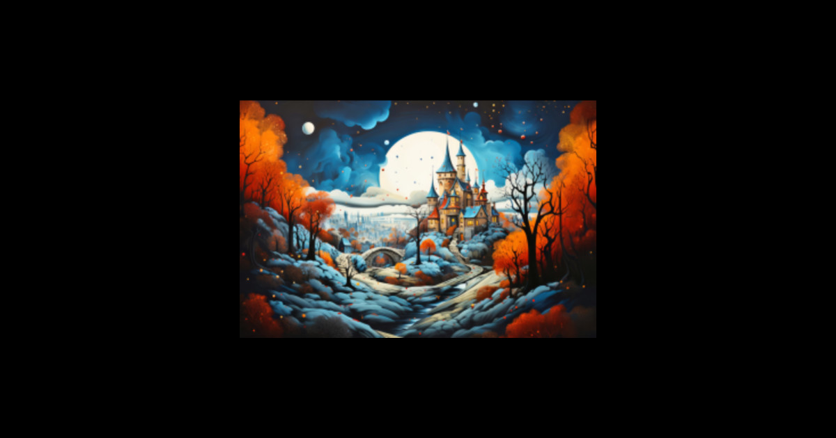 Castle Landscape Concept Abstract Colorful Scenery Painting - Landscape ...