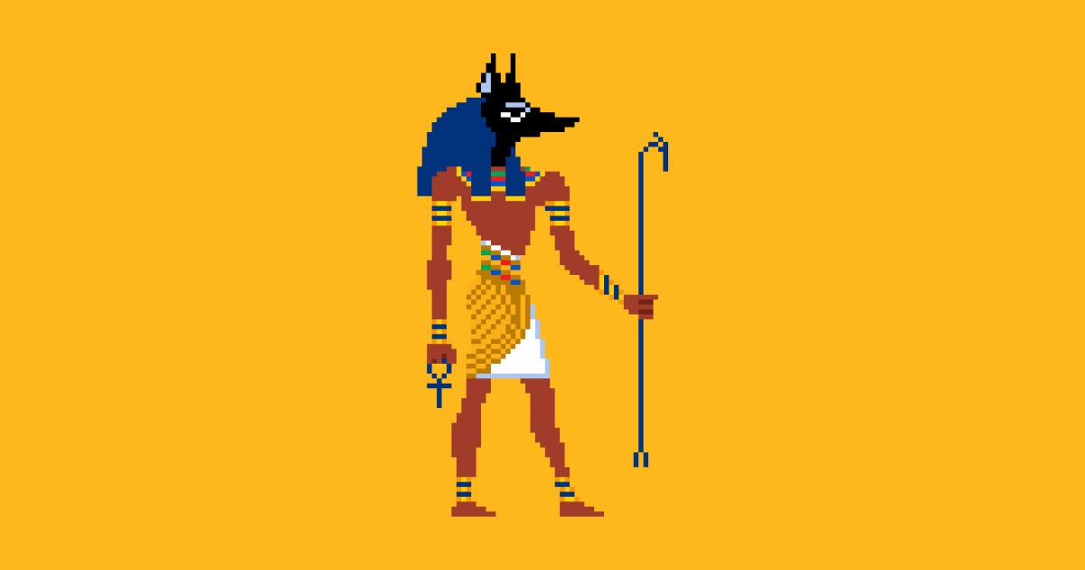 Anubis hieroglyph pixel art - Anubis - Sticker | TeePublic