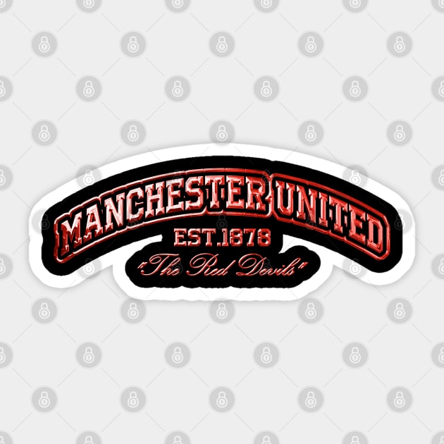 Manchester United Chrome Effect - Manchester United - Sticker | TeePublic