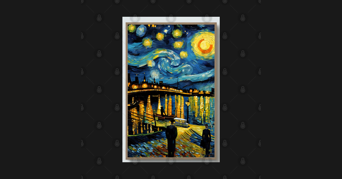 New York in starry night style - Starry Night New York - T-Shirt ...