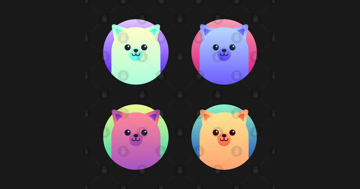 Gradient Cats - Cats - T-Shirt | TeePublic