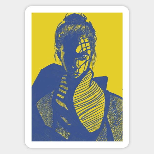 blue and yellow - Blue - Sticker | TeePublic