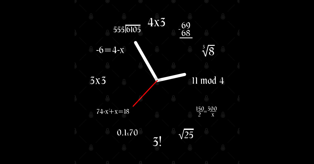 Mathematics Clock Math Meme Funny Math Clock - Math - Magnet | TeePublic