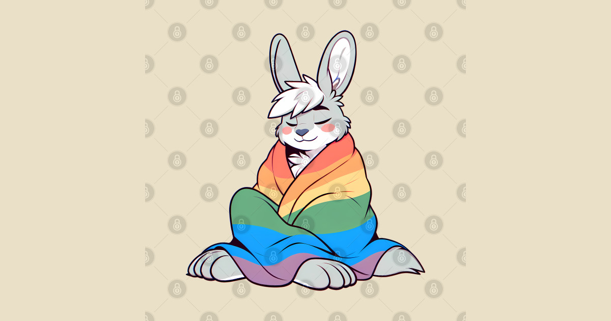 Comfy Womfy Furry Pride Rabbit LGBTQ Rainbow - Furry - T-Shirt | TeePublic
