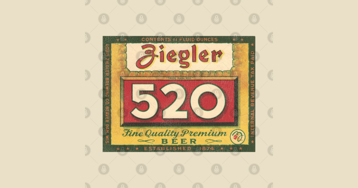 Ziegler 520 Beer Retro Defunct Breweriana - Beer - T-Shirt | TeePublic