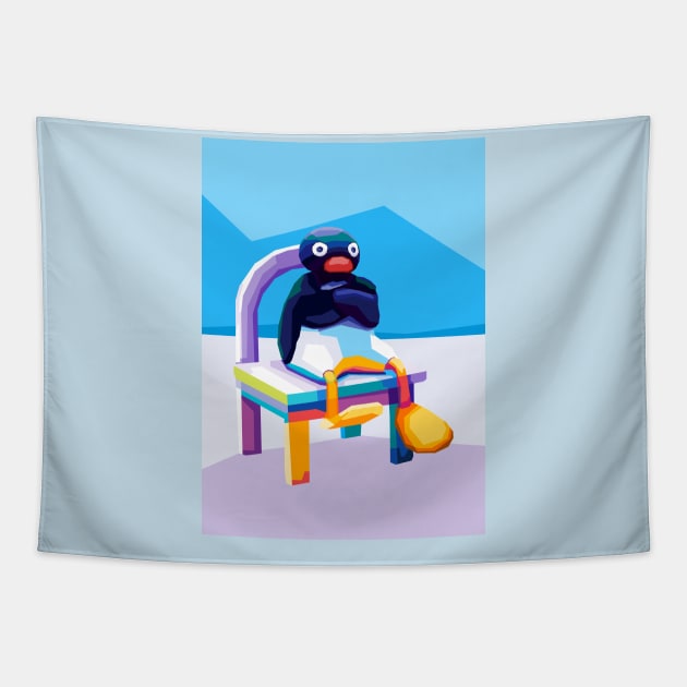 Angry Pingu Meme Pop Art - Meme - Tapestry | TeePublic Angry Pingu Meme Pop Art - Meme - Tapestry | TeePublic