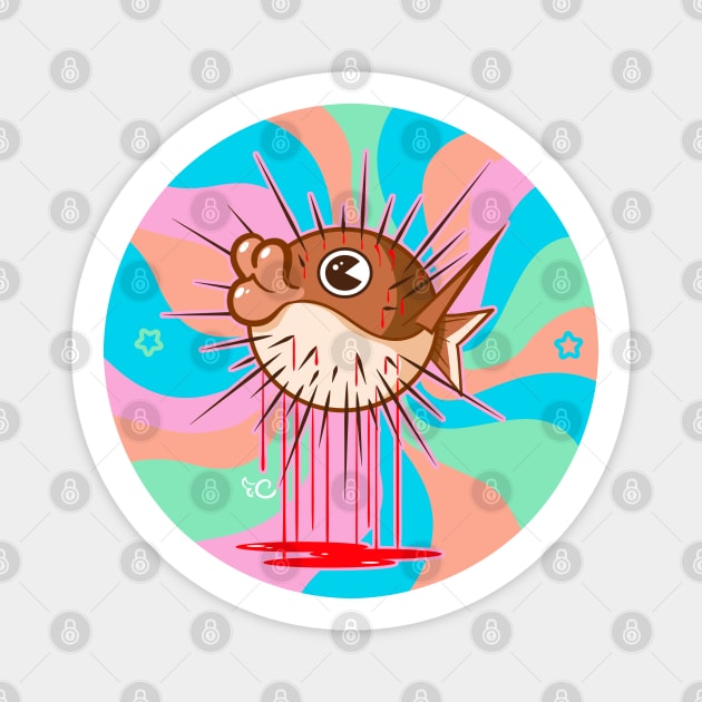 trippy drippy - Cute dark animal puffer fish - Puffer Fish - Magnet ...