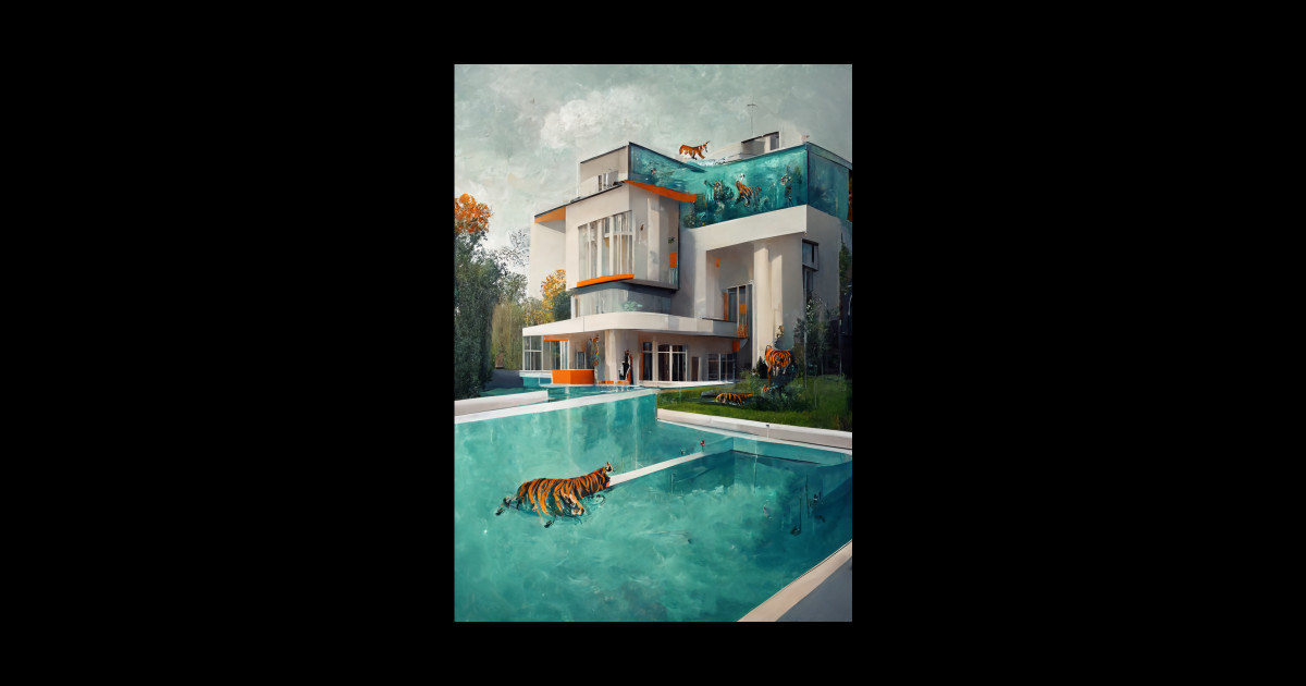 Tiger Mansion - Tigers - Sticker | TeePublic