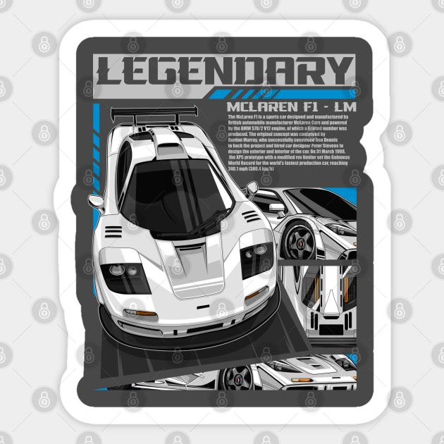 MCLAREN F1 LM -WHITE - Mclaren F1 - Sticker | TeePublic