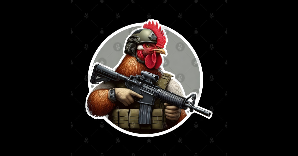 Tactical chicken - Chicken - Sticker | TeePublic