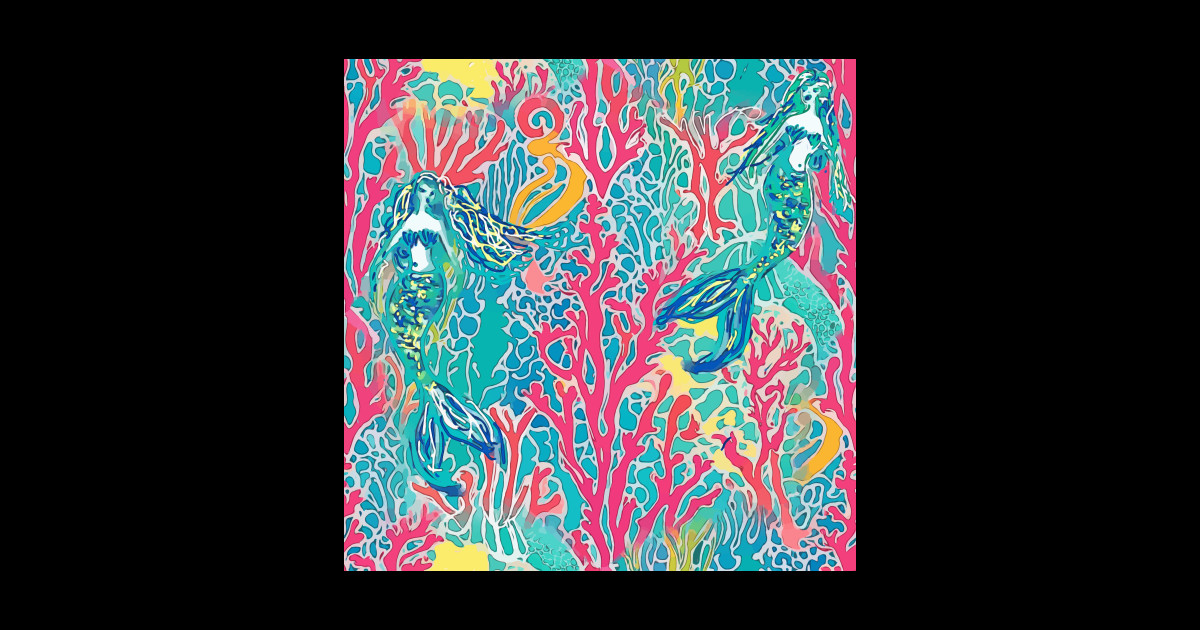 Mermaids and coral reef preppy markers doodle - Preppy - Posters and ...