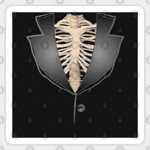 1980s Funny Gothic halloween rib cage skeleton tuxedo - Skeleton ...