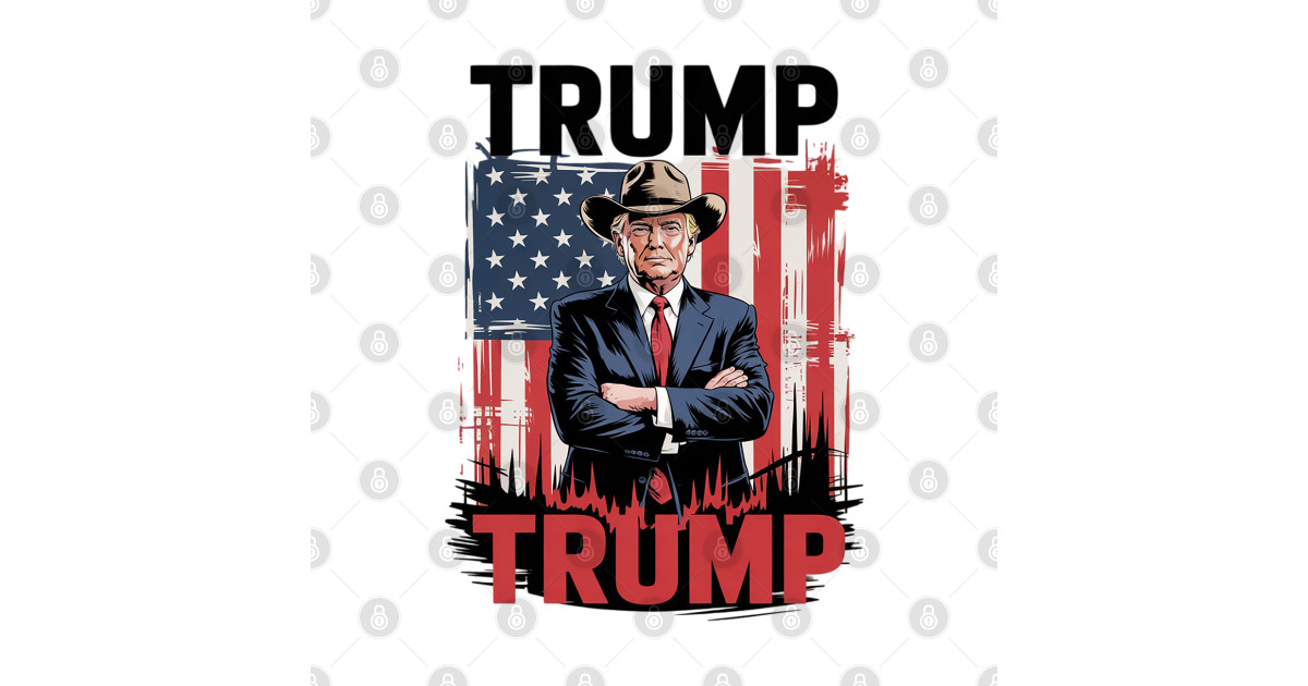 Cowboy Western Donald Trump US Flag1 - Cowboy Western Donald Trump Us ...