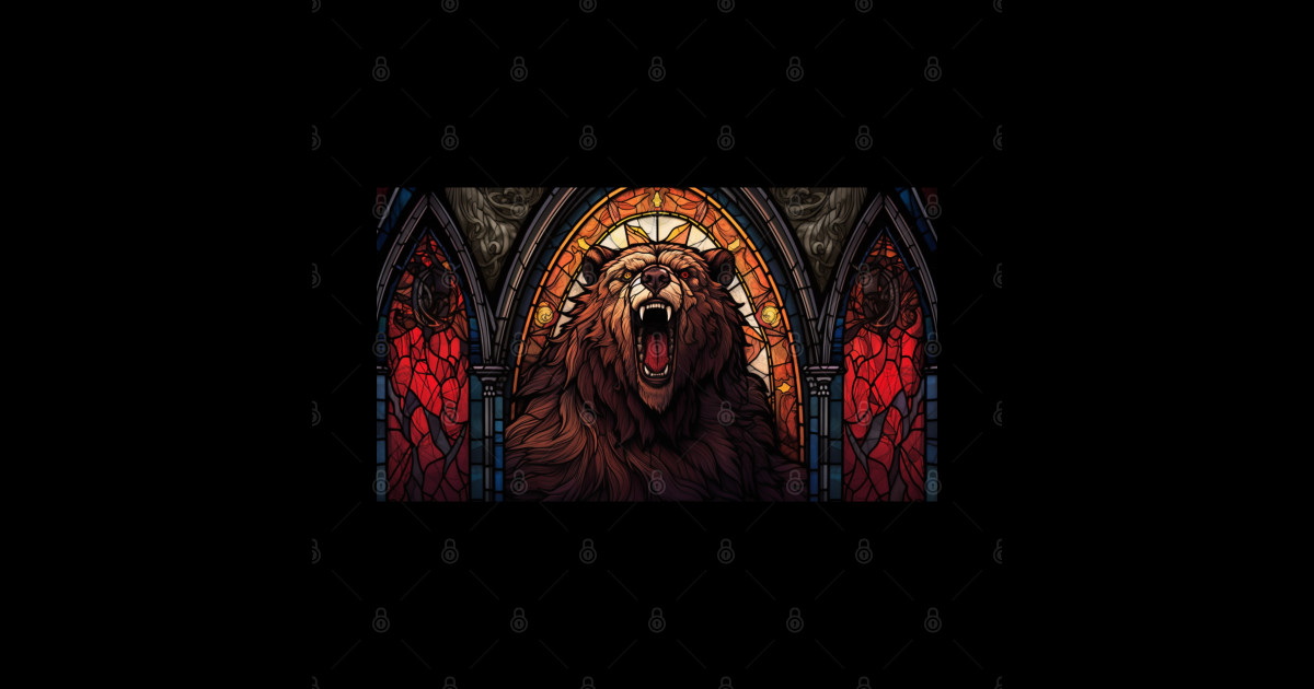 Druid Bear Form Stained Glass Werebear - Fantasy - Sticker | TeePublic