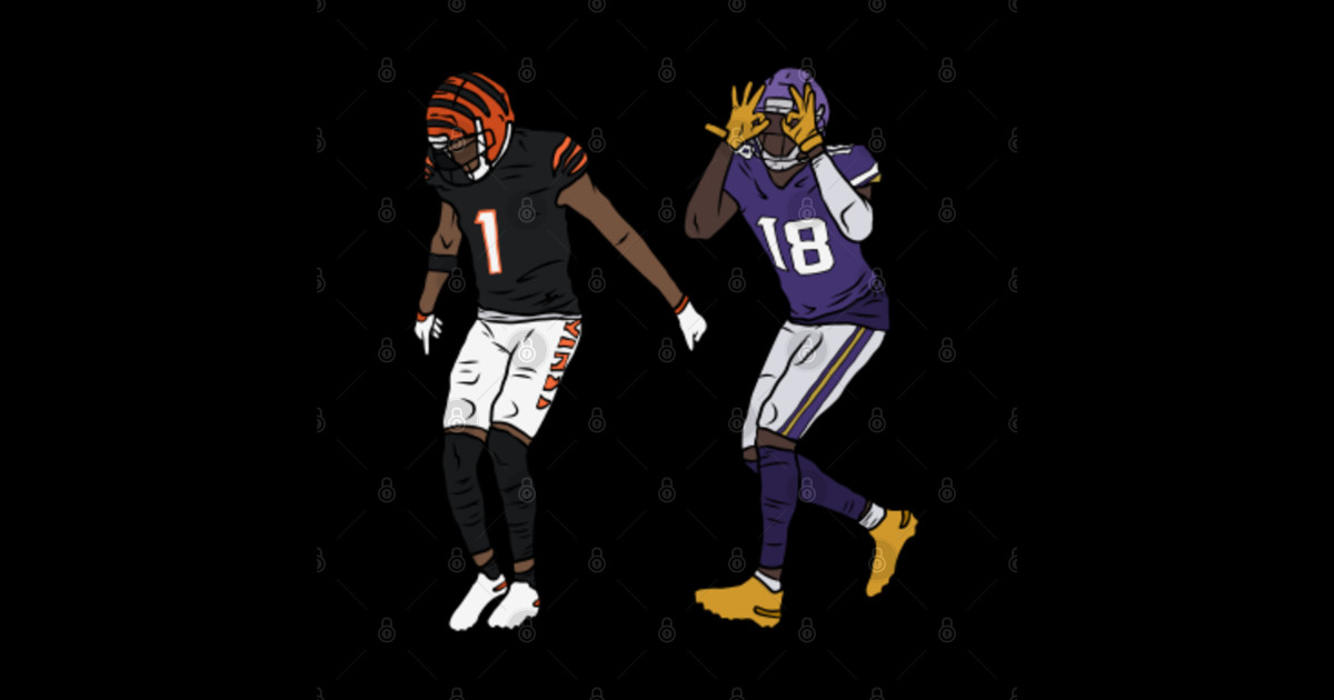 Jamarr Chase And Justin Jefferson Griddy Nfl Pillow Teepublic