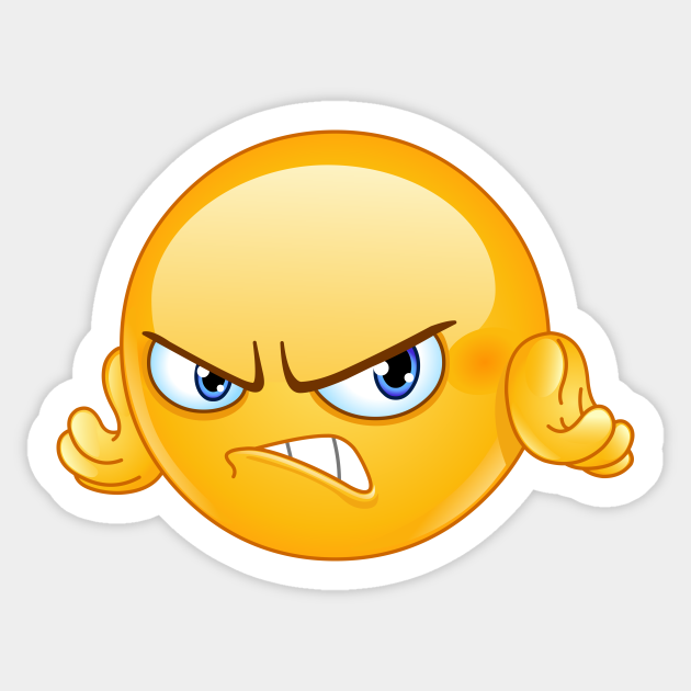 Mad Emoji - Emoji - Sticker | TeePublic