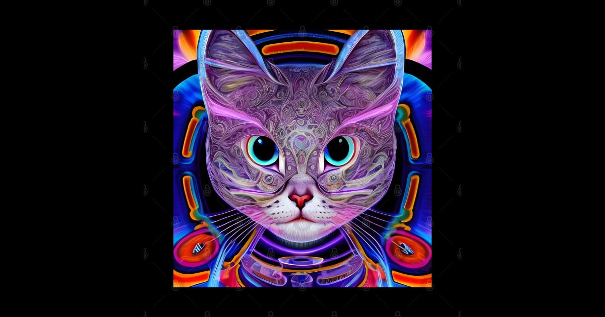 Kosmic Kitty (7) - Trippy Psychedelic Cat - Psychedelic - Magnet ...