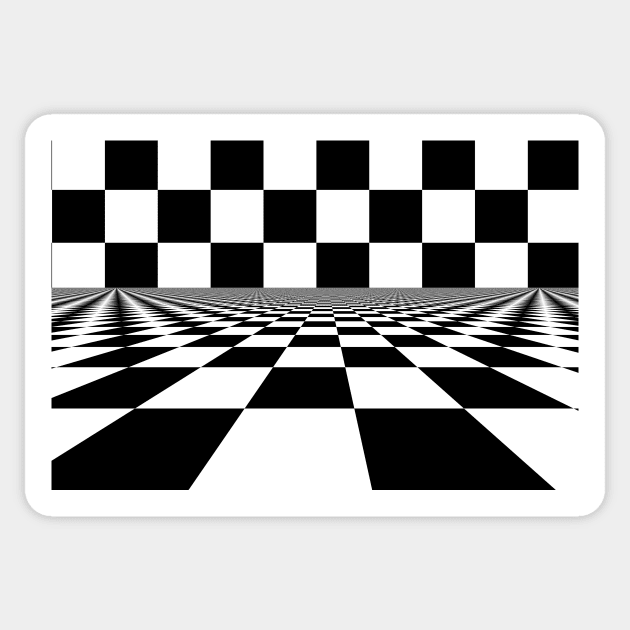 Checkered Pattern - 3d - Sticker | TeePublic