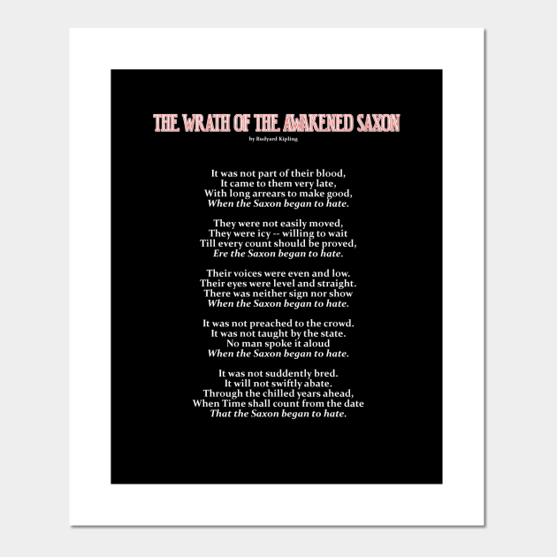 Wrath of the Awakened Saxon poem - Wrath - Posters and Art Prints ...