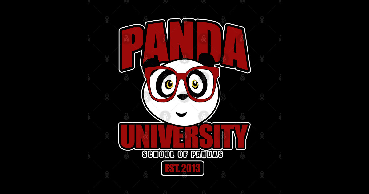 Panda University - Red - Panda - Sticker | TeePublic